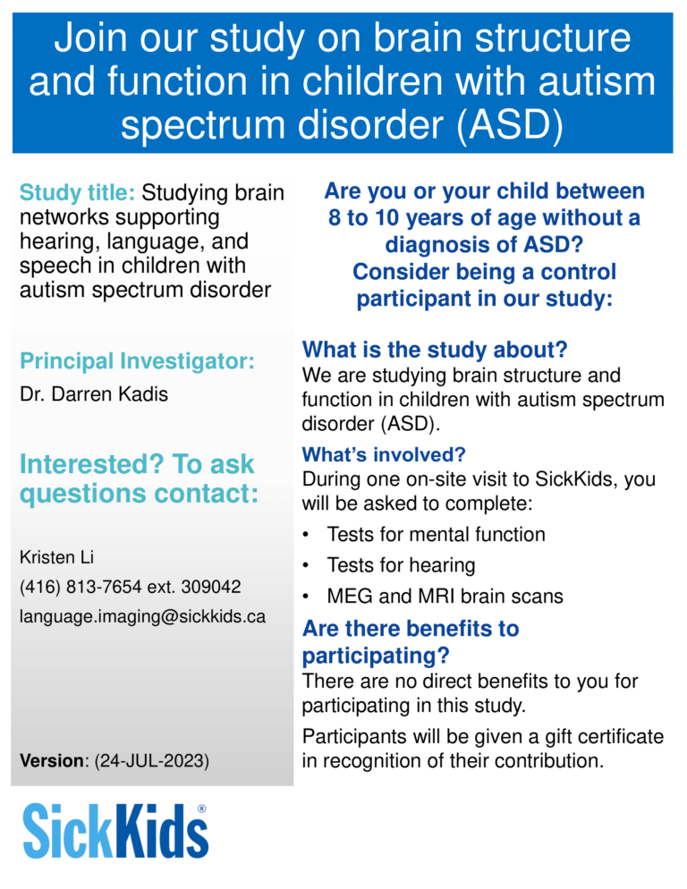 Join our study on brain structure and function in children with autism ...